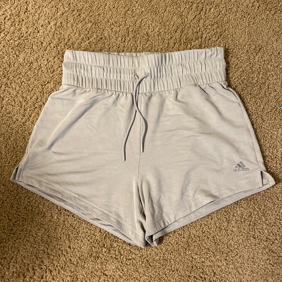 adidas | Shorts | Nwot Adidas Light Gray Athleisure Shorts High Rise ...